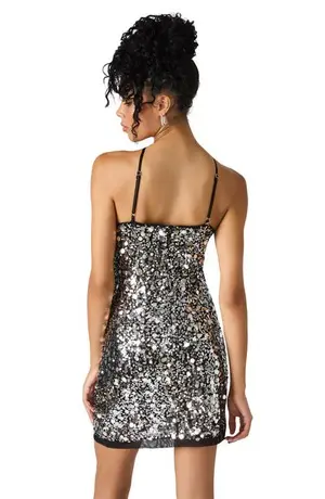 Steve Madden Lorenna Sequin Mini Halter Dress
