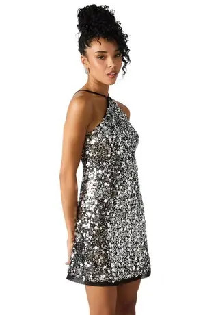 Steve Madden Lorenna Sequin Mini Halter Dress