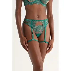 Bluebella Amaris Garter Belt - Aventurine Green/sheer