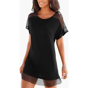 LASCANA Mesh Insert Cover Up - Black