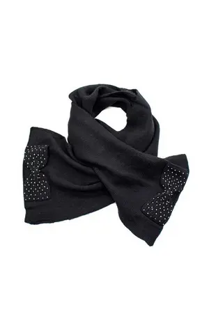 Portolano Scarf With Beaded Bows - Black