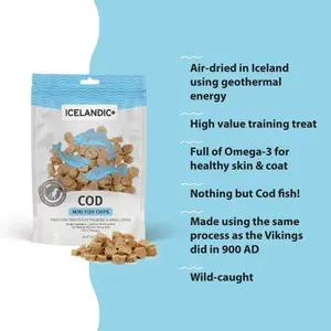 ICELANDIC+ Mini Cod Fish Chips Training Dog Treat 2.5oz Bag