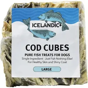 ICELANDIC+ Large Cod Skin 2" Cube Dog Treat - Multicolored