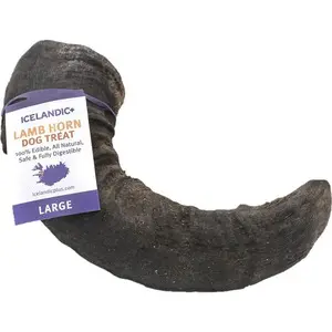 ICELANDIC+ Large Lamb Horn Dog Chew - Multicolored