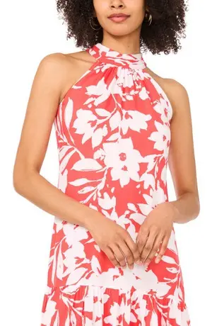 Vince Camuto Print Tie Back Maxi Dress