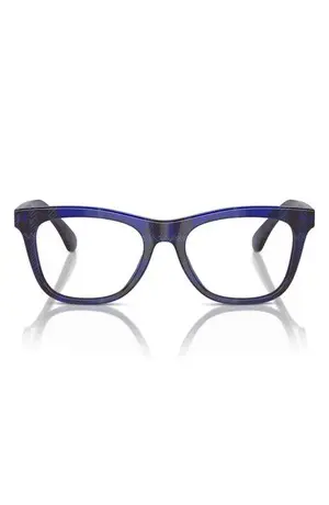 Burberry 47mm Square Optical Glasses - Check Blue/demo Lens