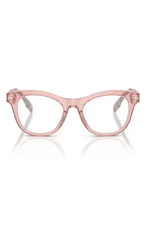 Burberry 44mm Cat Eye Optical Glasses Pink /demo Lens