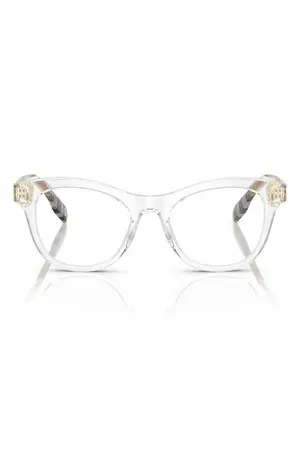 Burberry 44mm Cat Eye Optical Glasses - Transparent/demo Lens