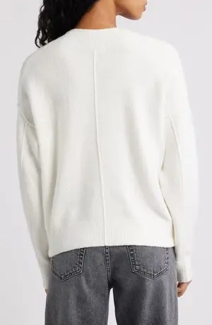 Madewell Calina Deep V-neck Sweater - Winter White