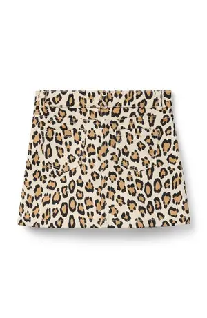 Janie And Jack Leopard Print Button-down Skirt