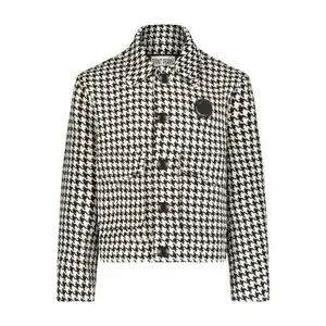 SAINT PERRY Houndstooth Boxy Fit Jacket