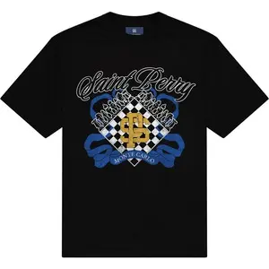 SAINT PERRY Monte Carlo Chess Crest Tees - Black