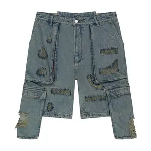 SAINT PERRY Jazzy Ripped Denim Short