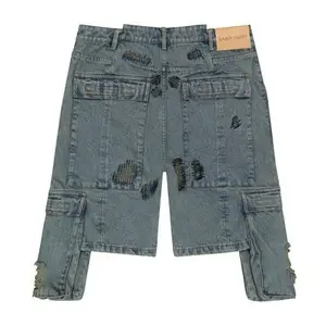 SAINT PERRY Jazzy Ripped Denim Short