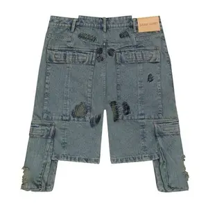 SAINT PERRY Jazzy Ripped Denim Short