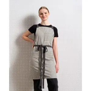 MEEMA Crossback Apron - Striped - Charcoal