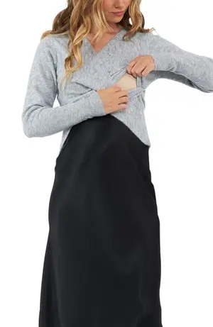 RIPE MATERNITY Willa Nursing Knit - Silver Marle
