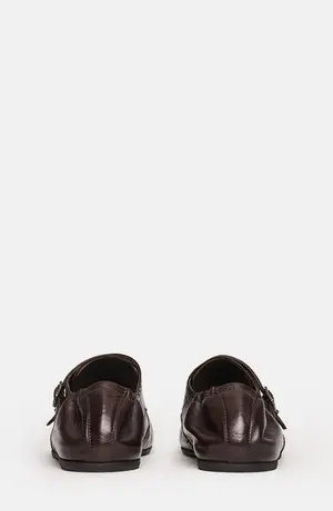 SCAROSSO Double Monk Strap Shoes - Dark Brown - Calf