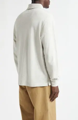 NOAH Long Sleeve Cotton Piqué Polo