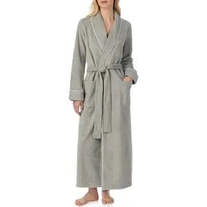 Ralph Lauren Monogram Fleece Robe Grey Heather