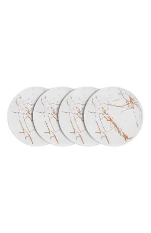 STONE + LAIN Zora Porcelain 4-piece Salad Plate Set - White
