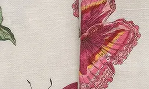 MATOUK Baudin Butterfly Set Of 2 Linen Guest Towels
