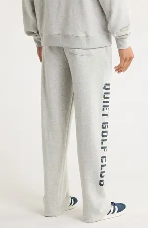 QUIET GOLF Stencil Logo Cotton Sweatpants - Ash