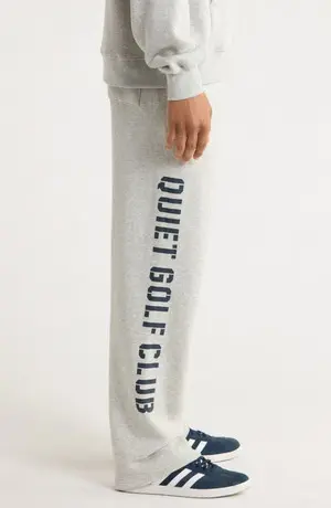 QUIET GOLF Stencil Logo Cotton Sweatpants - Ash