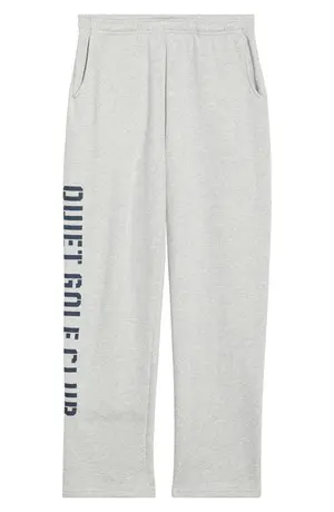 QUIET GOLF Stencil Logo Cotton Sweatpants - Ash