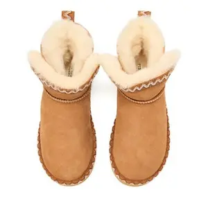DEARFOAMS Fireside Perth Genuine Shearling Fold-down Bootie - Chestnut