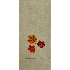 MAISON D'HAITI Autumn Leaves Tea Towel - Green