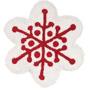 CAROL & FRANK Scarlett Snowflake Shaped Throw Pillow - Red