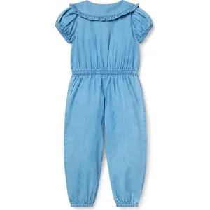 Janie And Jack Chambray Ruffle Jumpsuit - Blue