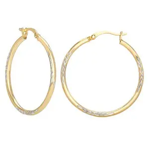 HOT SILVER Round Hoop Sterling Silver Earrings