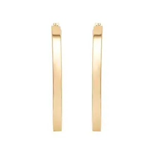 HOT SILVER Rectangular Sterling Silver Hoop Earrings