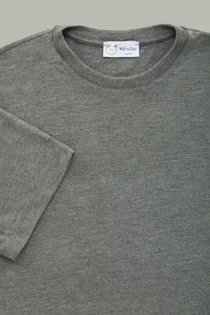 WOLF VS. GOAT (WVG) Heavyweight Short Sleeve Viscose Jersey Crewneck - Grey