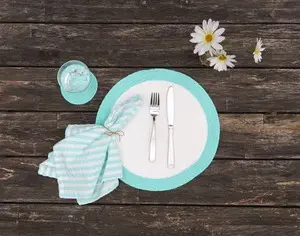 C&F HOME Rim Braided Round Placemats Sets Of 6 Collection