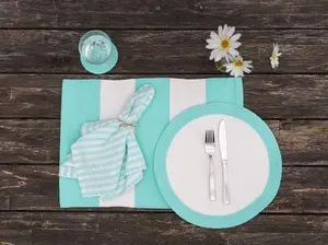 C&F HOME Rim Braided Round Placemats Sets Of 6 Collection