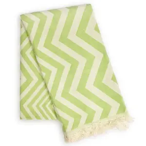 ECO HILANA Mersin Chevron Towel / Blanket - Green