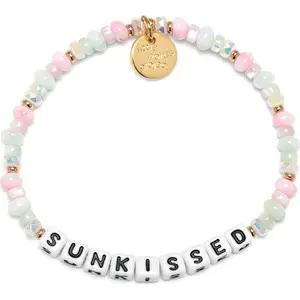 LITTLE WORDS PROJECT Sunkissed Beaded Stretch Bracelet - White