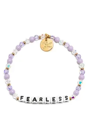 LITTLE WORDS PROJECT Fearless Beaded Stretch Bracelet - Purple