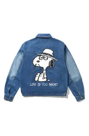 BUTTER GOODS Peanuts® Snoopy Spike Cotton Jacket - Distressed Indigo
