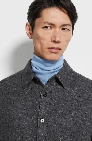 Zegna Cashmere & Silk Overshirt - Dark Grey