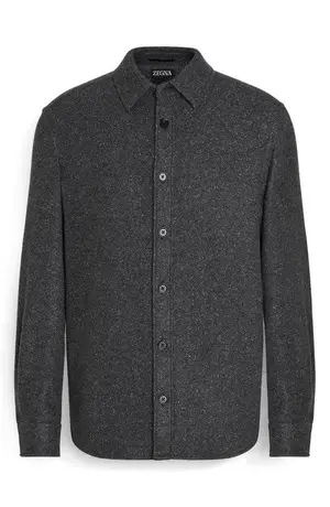 Zegna Cashmere & Silk Overshirt - Dark Grey