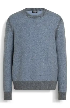 Zegna Oasi Cashmere Crewneck Sweater - Light Blue