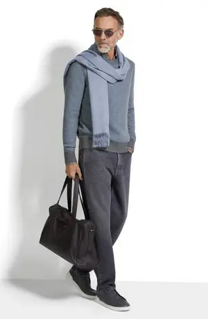 Zegna Oasi Cashmere Crewneck Sweater - Light Blue