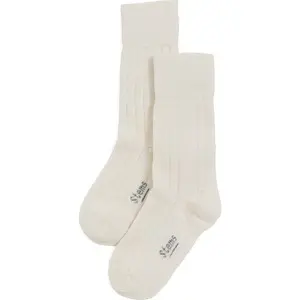 STEMS Stretch Cashmere Crew Socks - Ivory