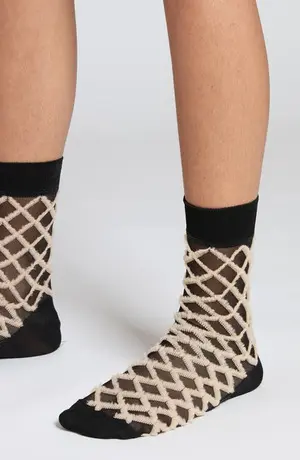 STEMS Sheer Fringe Crew Socks