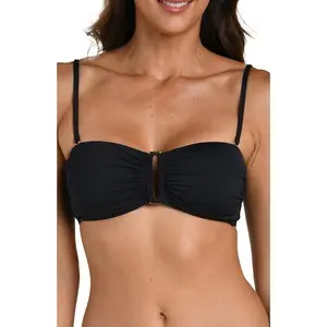 La Blanca Island Goddess Bandeau Bikini Top - Black