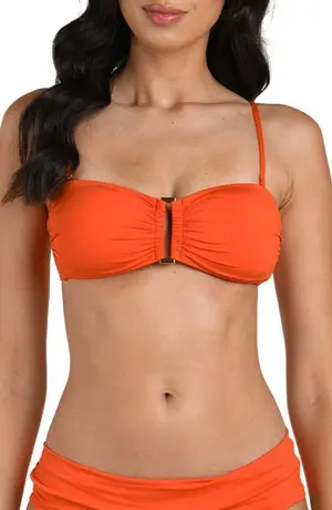 La Blanca Island Goddess Bandeau Bikini Top - Tangelo